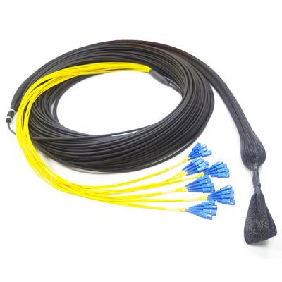 China 24F Pre Terminated Fiber Optic Cable , SM Pre Terminated Fiber Cable Assemblies With Pulling Eye for sale
