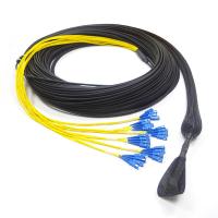 China 24F Pre Terminated Fiber Optic Cable , SM Pre Terminated Fiber Cable Assemblies With Pulling Eye for sale