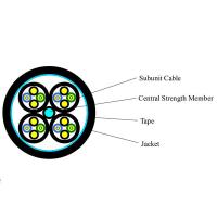 China 8F Bulk Outdoor Fiber Optic Cable , 20mm Dia Outdoor Rated Fiber Optic Cable for sale