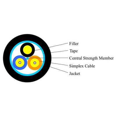 China 7.2mm Outdoor Fiber Optic Cable , Base Station Outdoor Multimode Fiber Optic Cable With Central Strength Member for sale
