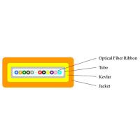 China 2 - 12F Ribbon Indoor Flat Fiber Optic Cable Multimode Fiber Om1 Om2 Om3 Om4 for sale