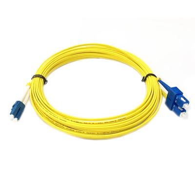 China 2.0mm G657A1 Fiber Optic Patch Cord LC / UPC - SC / UPC Duplex Single Mode for sale