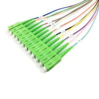 China MPO - SC SX MPO Fanout Cable 12 Core 12 Colors With Simplex Connectors for sale