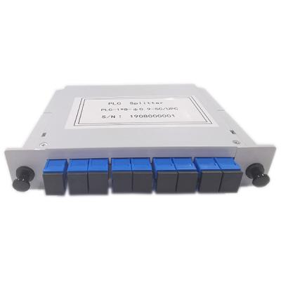 China LGX Box Type Fiber Optic PLC Splitter , 1x8 Plc Splitter With SC / UPC Adapters for sale