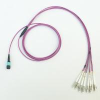 China 8 Core OM4 MPO Fanout Cable Multimode PC Polish Type For Jumper Connection for sale