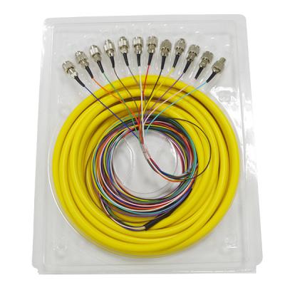 China 0.9mm 12F Fiber Optic Pigtail Splicing LSZH Fiber Breakout Cable for sale