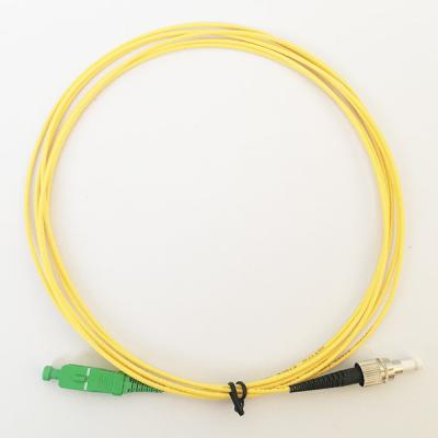 China Singlemode Fibre Optic Patch Cord SC / APC To FC / UPC 1 Fiber 2.0mm OFNR FO Cable for sale