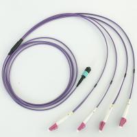 China OM4 MPO Fanout Cable UPC Polish MPO - LC 8F For Fiber Optic Telecommunication for sale