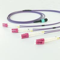 China OM4 MPO Fanout Cable UPC Polish MPO - LC 8F For Fiber Optic Telecommunication for sale