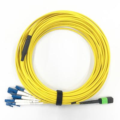 China LSZH Material SM 3.0mm Breakout Fiber Optic Cable G657A2 8F Mpo To LC Connector for sale