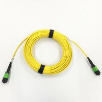 China 10M Standard Fiber Optic Patch Cable 8F MPO To MPO LSZH Material Yellow Color for sale