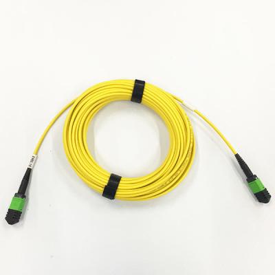 China 10M Standard Fiber Optic Patch Cable 8F MPO To MPO LSZH Material Yellow Color for sale