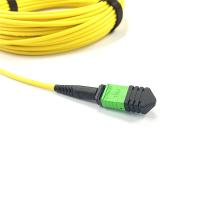 China 10M Standard Fiber Optic Patch Cable 8F MPO To MPO LSZH Material Yellow Color for sale