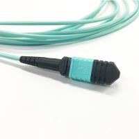 China 8F MPO Patch Cable OM3 50/125μM 3.0mm OFNR Aqua For Data Center Infrastructure for sale