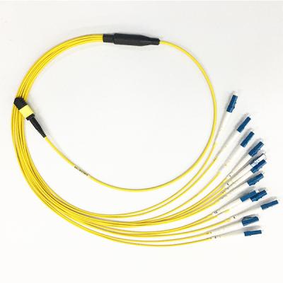 China SM G657A2 MPO To LC Breakout Cable 3.0mm 12 Fiber For Data Communication Network for sale