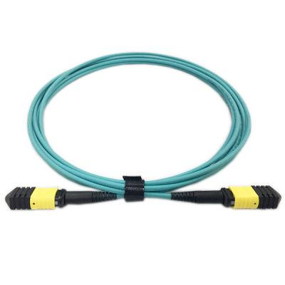 China B Type Polarity MPO Patch Cable Multi Mode LSZH Material 3m Length Aqua Color for sale