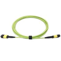 China OM5 24 Core Mpo To Mpo Cable ,  Optical Fiber Patch Cord Low Loss Lime Green OFNR for sale