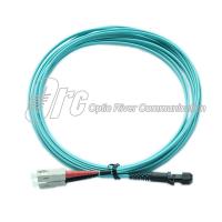 China MTRJ To Sc Optical Fiber Patch Cord Multi Mode 50/125 Aqua 2.0mm UPC Polishing for sale