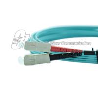 China MTRJ To Sc Optical Fiber Patch Cord Multi Mode 50/125 Aqua 2.0mm UPC Polishing for sale