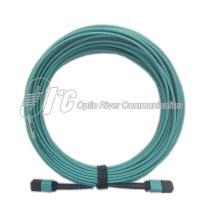 China MPO MTP OM3 AQUA Fiber Optic Patch Cord 12 Core 3.0MM LSZH for sale