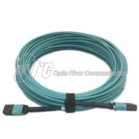 China MPO MTP OM3 AQUA Fiber Optic Patch Cord 12 Core 3.0MM LSZH for sale