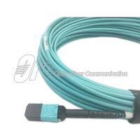 China MPO MTP OM3 AQUA Fiber Optic Patch Cord 12 Core 3.0MM LSZH for sale