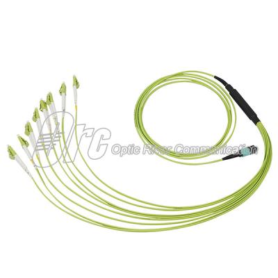 China 16F Duplex OM5 LSZH 3.0mm MPO Fanout Cable For 200G QSFP+ for sale