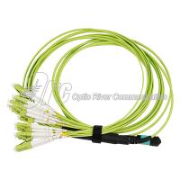 China 16F Duplex OM5 LSZH 3.0mm MPO Fanout Cable For 200G QSFP+ for sale