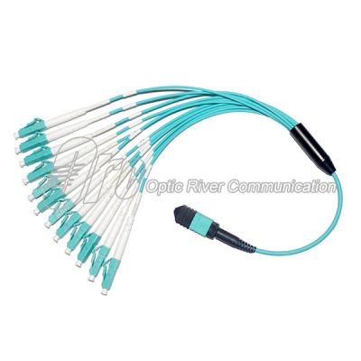 China UPC Polishing 120Gb/s 12 Cores OM3 MPO Trunk Cable for sale