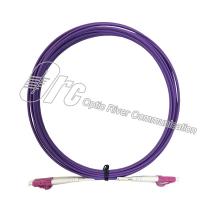 China OM4 Duplex Optical Fiber Patch Cord Violet White Color 850nm LSZH for sale