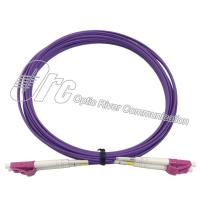 China OM4 Duplex Optical Fiber Patch Cord Violet White Color 850nm LSZH for sale