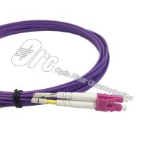 China OM4 Duplex Optical Fiber Patch Cord Violet White Color 850nm LSZH for sale