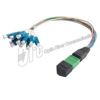 China 0.9mm MPO To LC breakout Cable G657A2 12 Fiber Harness Cable for sale