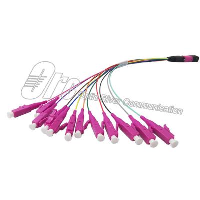 China Hytrel Material OM4 0.9mm MTP MPO Breakout Cable With Mini Boot for sale