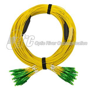 China 24 Cores 5.0mm Pre Terminated Multi Fiber Cables Yellow Sheath for sale