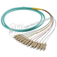 China 12 Cores Fiber Optical Jumper Fiber Pigtail Cable OM3 SC UPC Square Head for sale