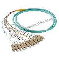 China 12 Cores Fiber Optical Jumper Fiber Pigtail Cable OM3 SC UPC Square Head for sale