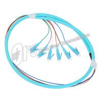 China 6 Strand Fiber Optic Pigtail LC / UPC OM3 Breakout Pigtail With PVC Jacket for sale