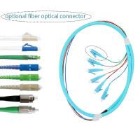 China 6 Strand Fiber Optic Pigtail LC / UPC OM3 Breakout Pigtail With PVC Jacket for sale
