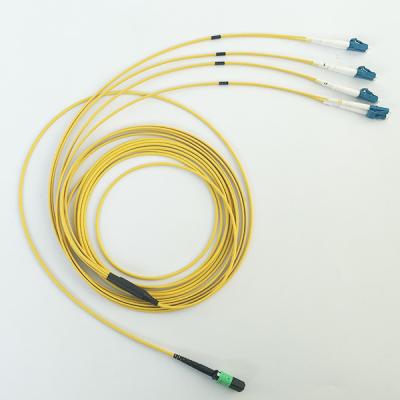 China Single Mode 3.0mm Fan Out Cable Duplex MPO To LC Cable LSZH Material for sale