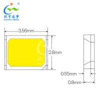 China Smd 2835 Led High Light Efficiency  233LM/W@60mA 1W  2.7-2.9V For Solar Street Light for sale
