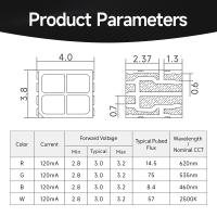 China High Brightness 1W Power RGBW 4 Colors SMD LED Chip 3838 RGBW LED 4-in-1 LED Dimmable Full Color Gamut Spectrum SMD for LED Strip Light for Smart Home Lamp for sale