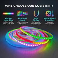 China COB RGB IC Dream Color LED Strip 200LEDs/m 5V WS2812 Addressable 5mm Slim IP44 Neon Flexible Tape for sale
