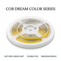 China 200LEDs/m COB RGBIC Dream Color LED Strip 5V WS2812 5mm Slim IP44 Neon Flexible Tape Light for sale