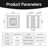 China 3535 VCSEL IR LED Chip 808nm 850nm 940nm 3W Pulsed Laser Infrared Emitter for ToF LiDAR 3D Sensing for sale
