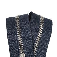 China Black Brass Jean Zipper, Semi Auto Lock Slider Metal Zippers for sale