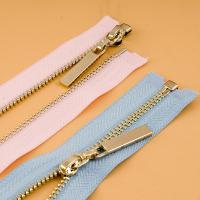 China Durable  Metal Zipper Gold Teeth Zinc Alloy Open Type Clothing Accessories for sale