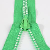 China Green Double Row #3 #5 #8 #10 Diamond Zippers Teeth Run Smoothly for sale