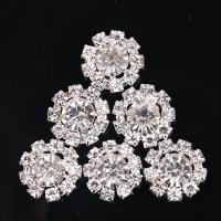 China Bridal Metal Flower Shape Clear Color Crystal Button Luxury Shank Fancy Crystal Diamond Buttons For Clothes for sale