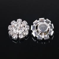 China Bridal Metal Flower Shape Clear Color Crystal Button Luxury Shank Fancy Crystal Diamond Buttons For Clothes for sale